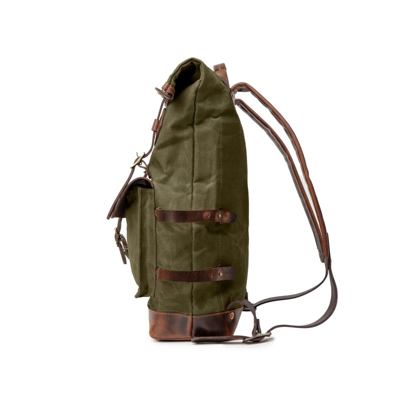 DRAKENSBERG Backpack adam Forest-green Handmade Roll-top - Etsy