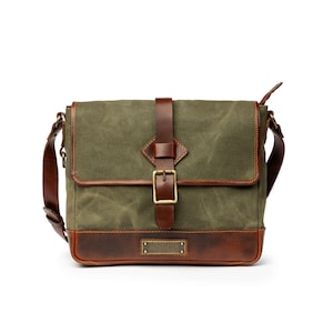 DRANKENSBERG Messenger Bag »nate« Forest Green, Handcrafted Shoulder ...