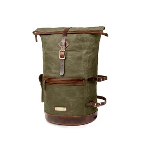 DRAKENSBERG Backpack »dale« Forest-green, Handmade Roll-top Backpack ...
