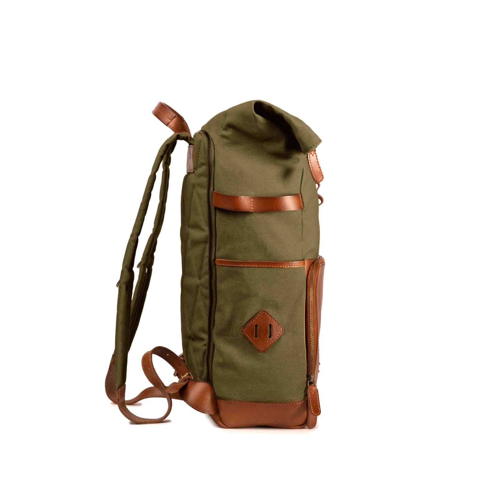 DRAKENSBERG Backpack »arthur« Olive-green, Handmade Courier Backpack ...