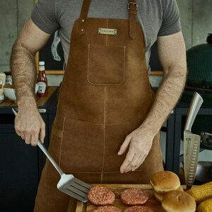 DRAKENSBERG Barbecue Apron »bob« Havana-brown, Handmade Cooking Apron ...