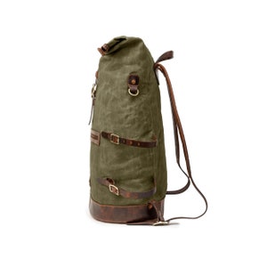 DRAKENSBERG Backpack »dale« Forest-green, Handmade Roll-top Backpack ...