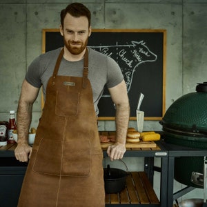 DRAKENSBERG Barbecue Apron »bob« Havana-brown, Handmade Cooking Apron ...