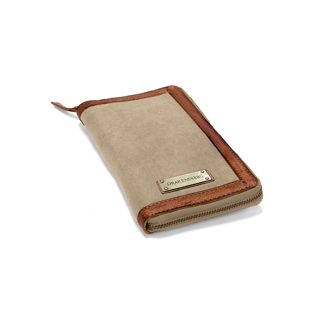 DRAKENSBERG Travel Wallet travis Khaki-beige, Handmade Travel Wallet ...