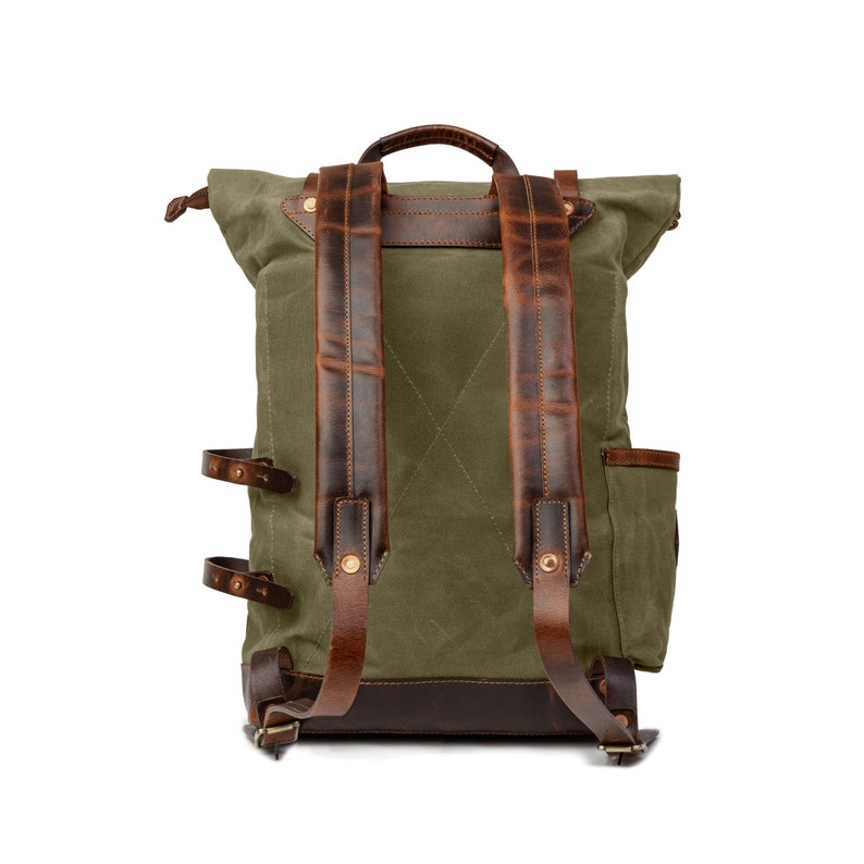 DRAKENSBERG Backpack adam Forest-green Handmade Roll-top - Etsy