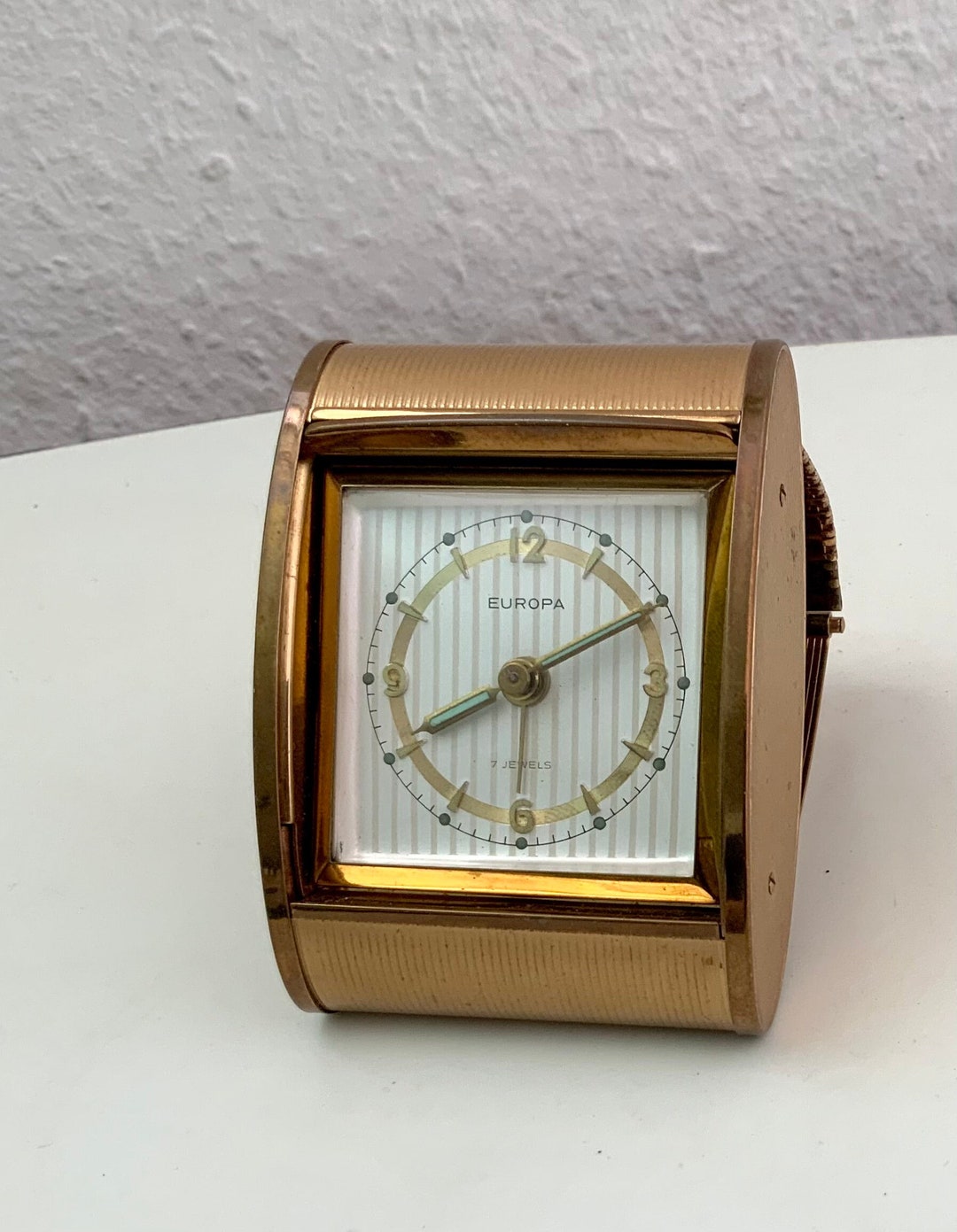 Vintage Europa Alarm Clock With 7 Jewels Mechanical Clockwork From the ...