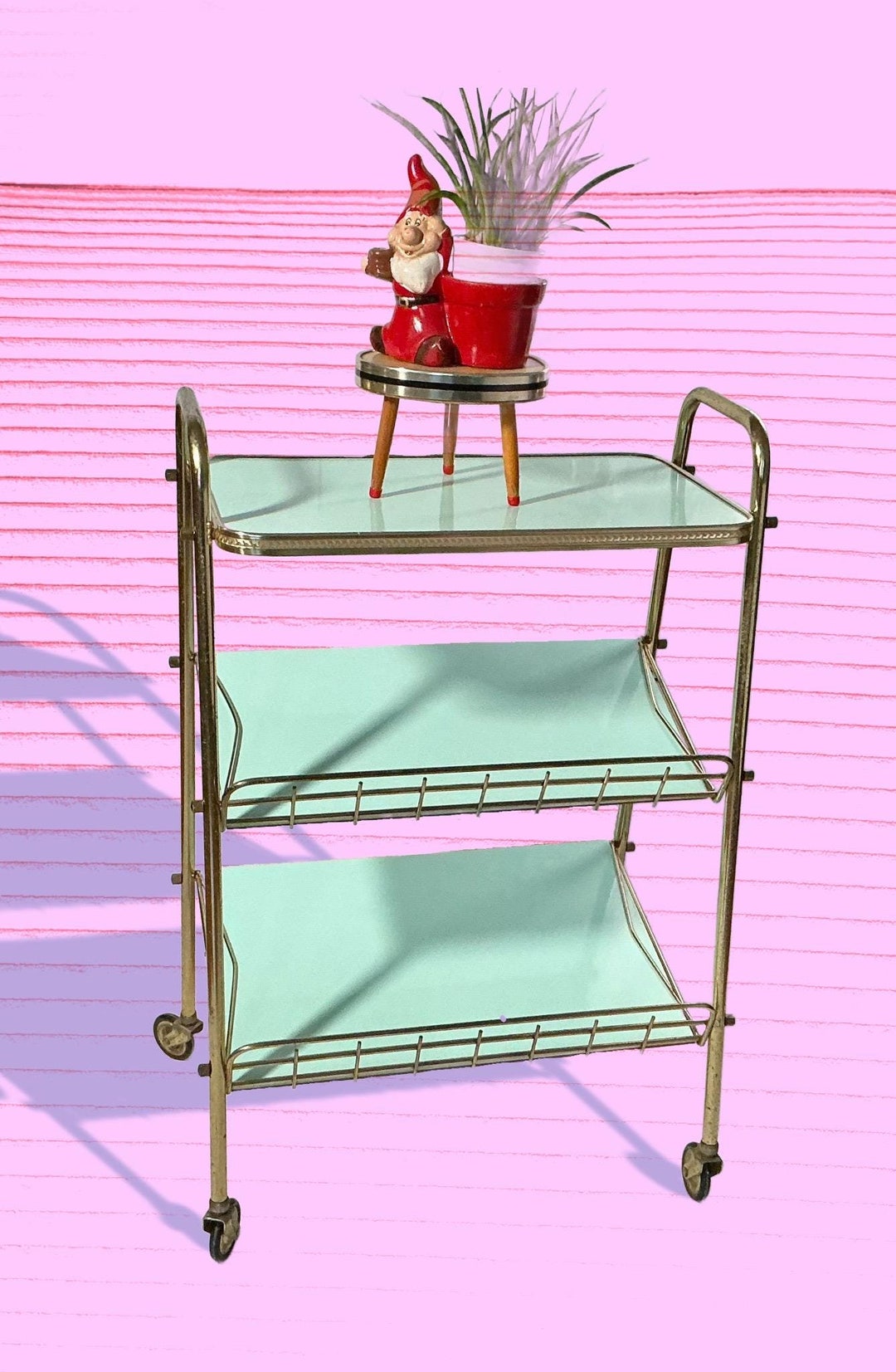 Magazine Holder Rack Side Table Newspaper Cart Mid Century 50s - Etsy