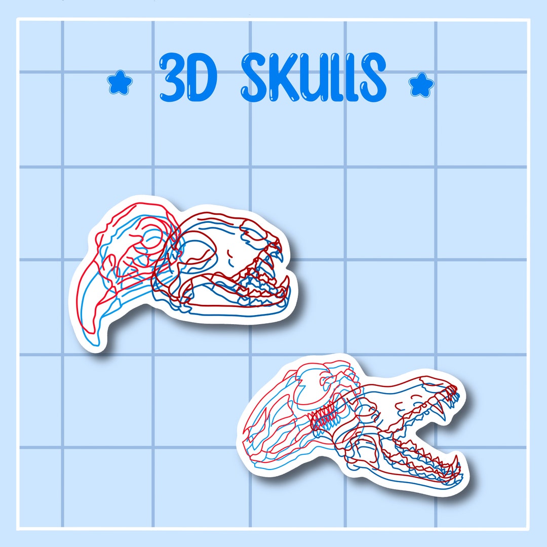 3D Skulls Stickers - Etsy
