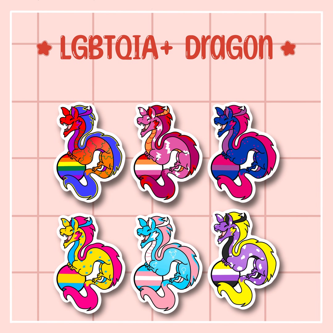 LGBTQIA+ Dragons Stickers - Etsy