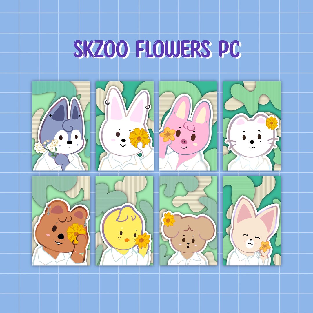 Skzoo & Flowers PC - Stray Kids - Etsy