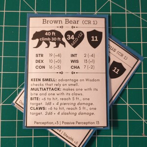 Druid Class Wild Shape Cards for Dungeons & Dragons (dnd 5e) PRINTABLE ...