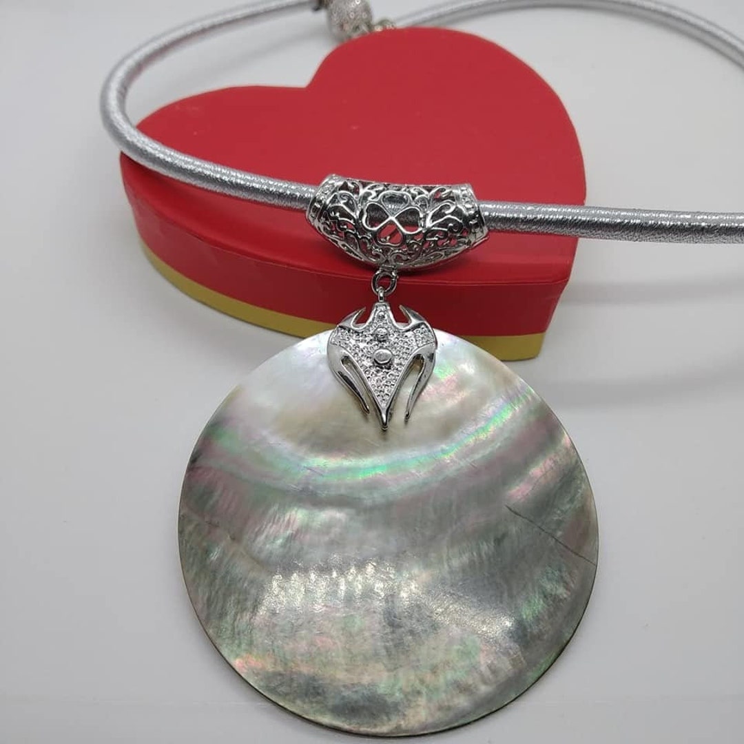 Mother of Pearl Seashell Choker Necklace Beach Theme Jewelry Ocean ...