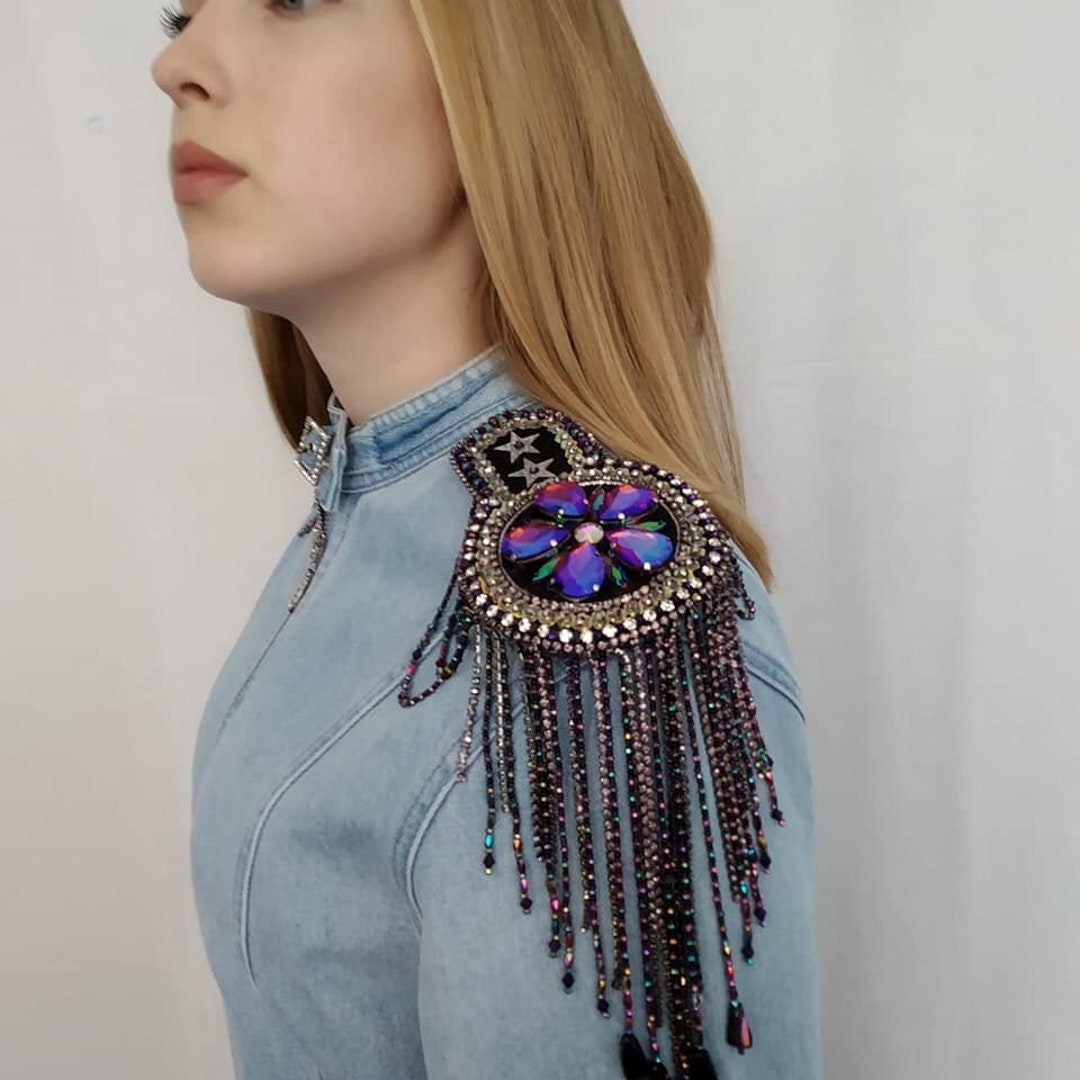 Shoulder Jewelry Epaulets With Long Tassels - Statement Runway Jewelry ...