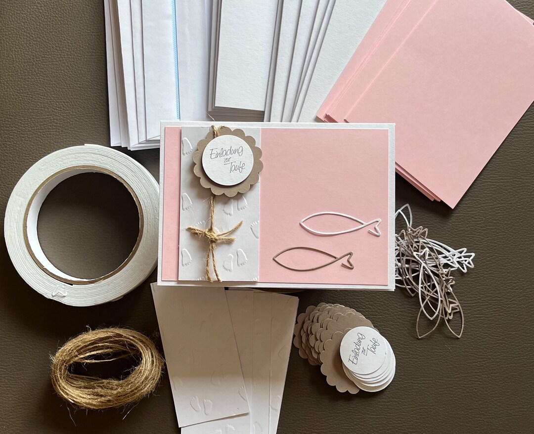 Invitation Cards Craft Set Baptism DIY - Etsy