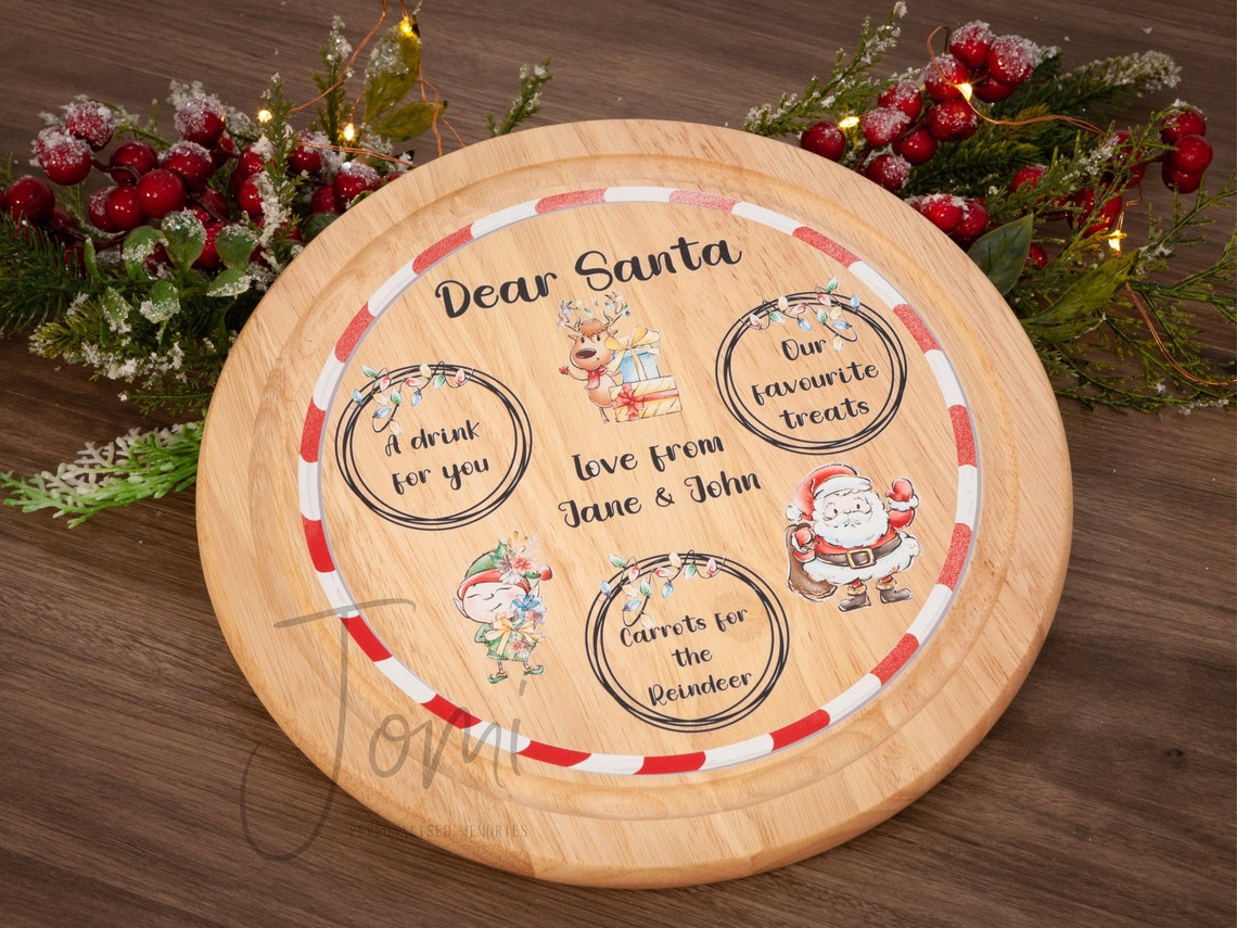Santa Treat Board Personalised Santa Treat Board Santa | Etsy