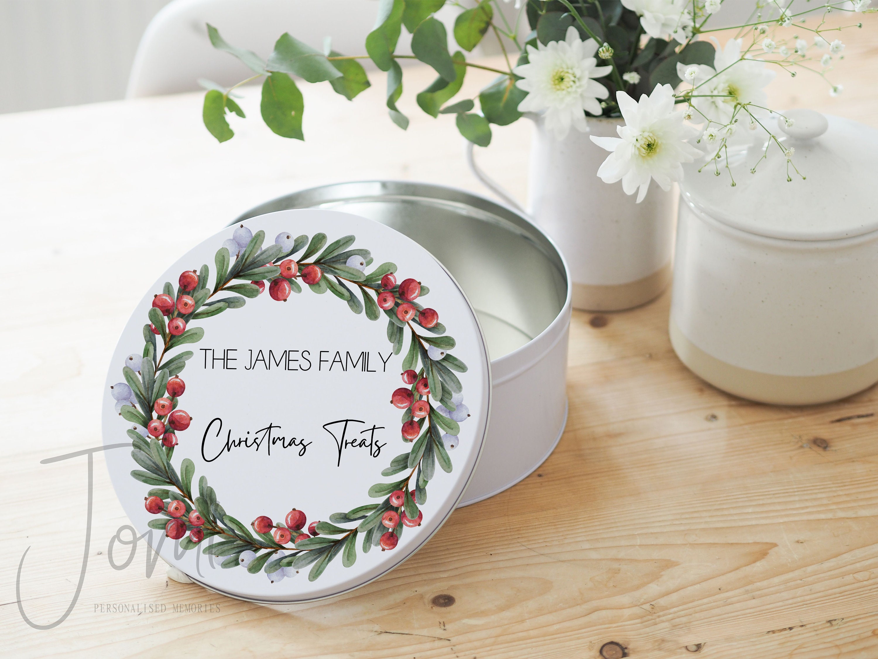 Personalised Christmas Cake Storage Tin Personalised - Etsy UK