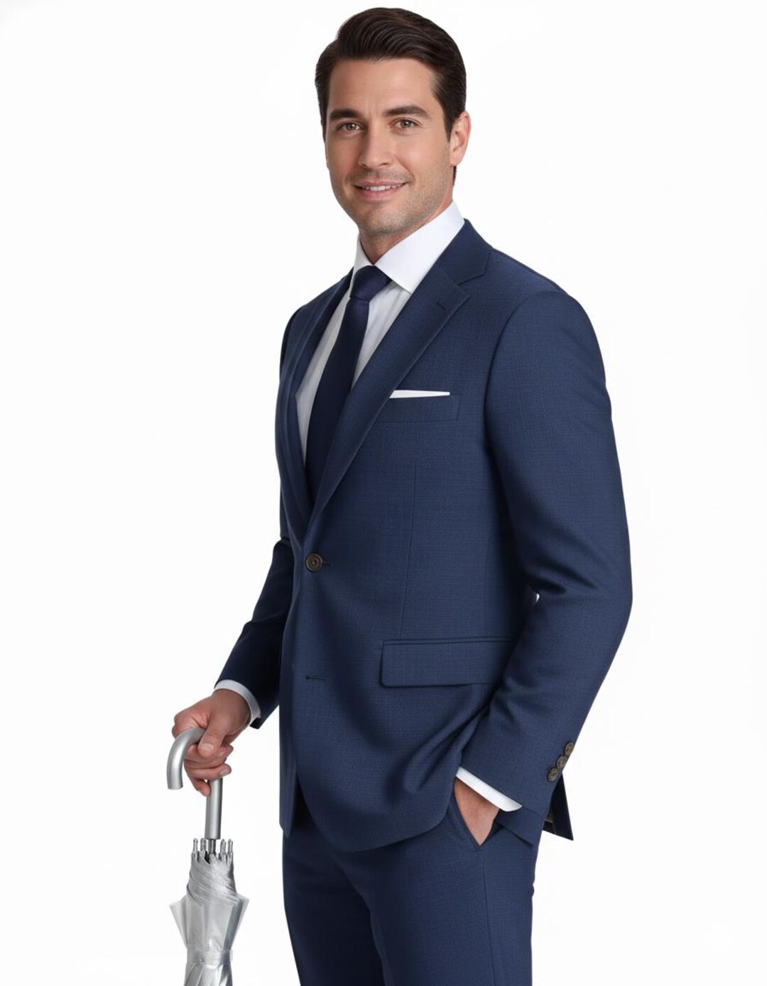 Men’s Navy Blue Formal Suit | Slim Fit Business Suit | Premium Navy ...