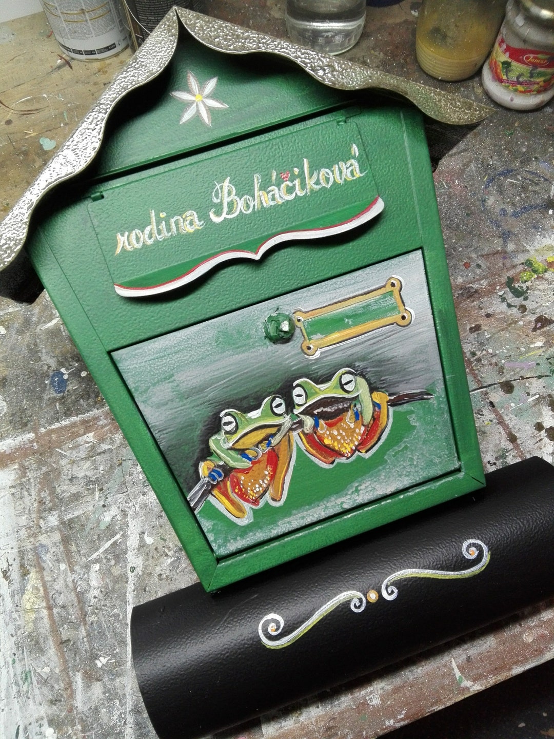 Painted Mailbox, Home Decor, Frogs, Custom Painted Mailbox, Custom Gift ...