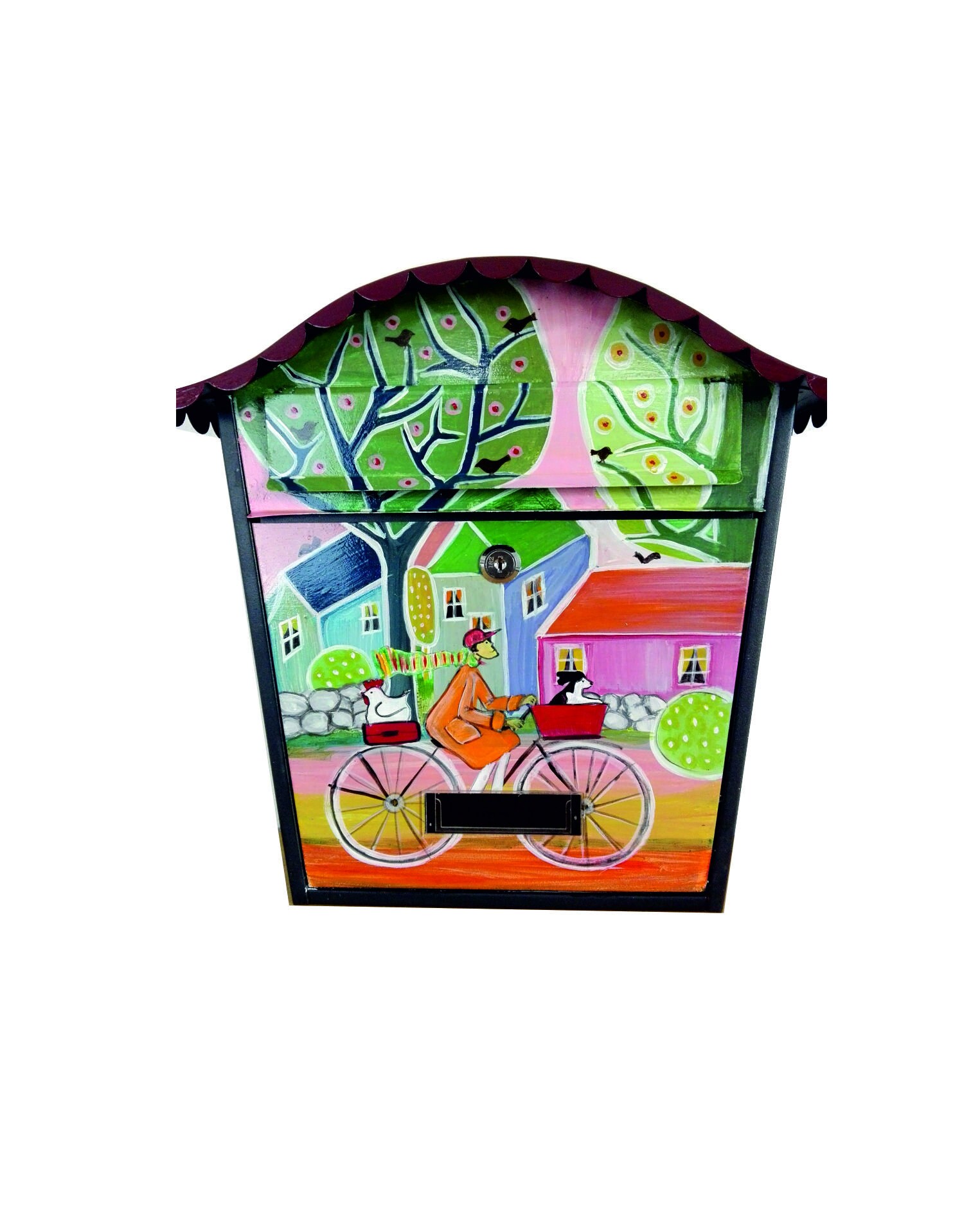 Custom Paintinghand Painted Mailbox, Town, Bicycle - Etsy