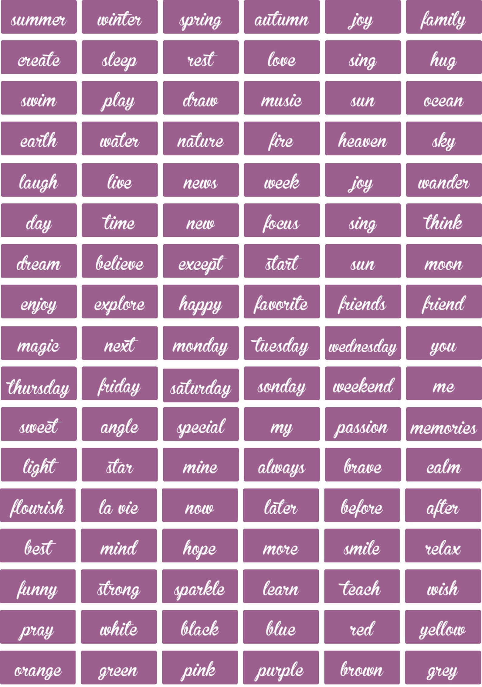 Printable Words for Journaling, Art, Scrapbooking - Etsy