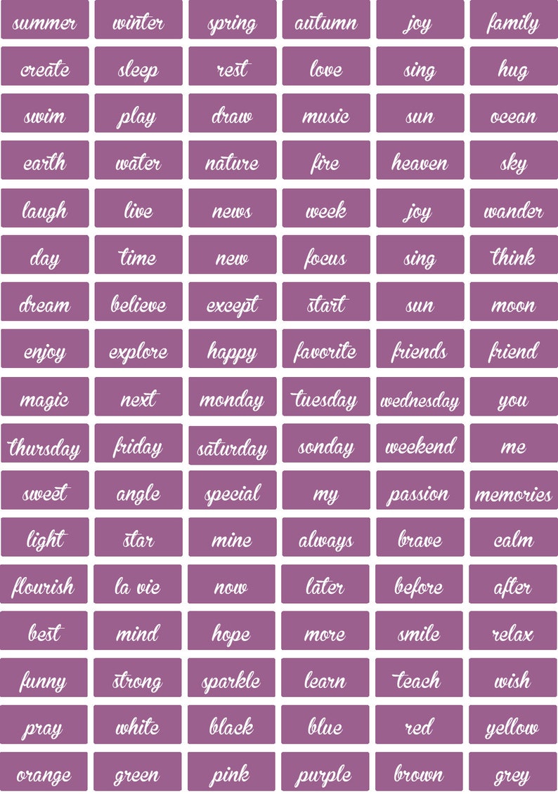 Printable Words for Journaling, Art, Scrapbooking - Etsy