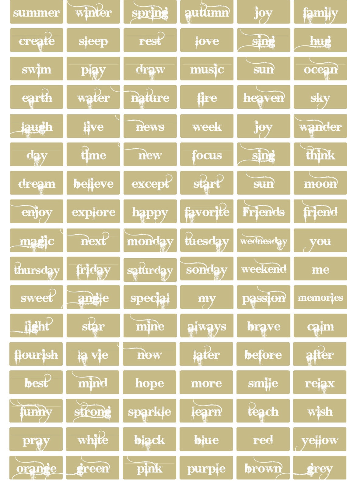 Printable Words for Journaling, Art, Scrapbooking - Etsy