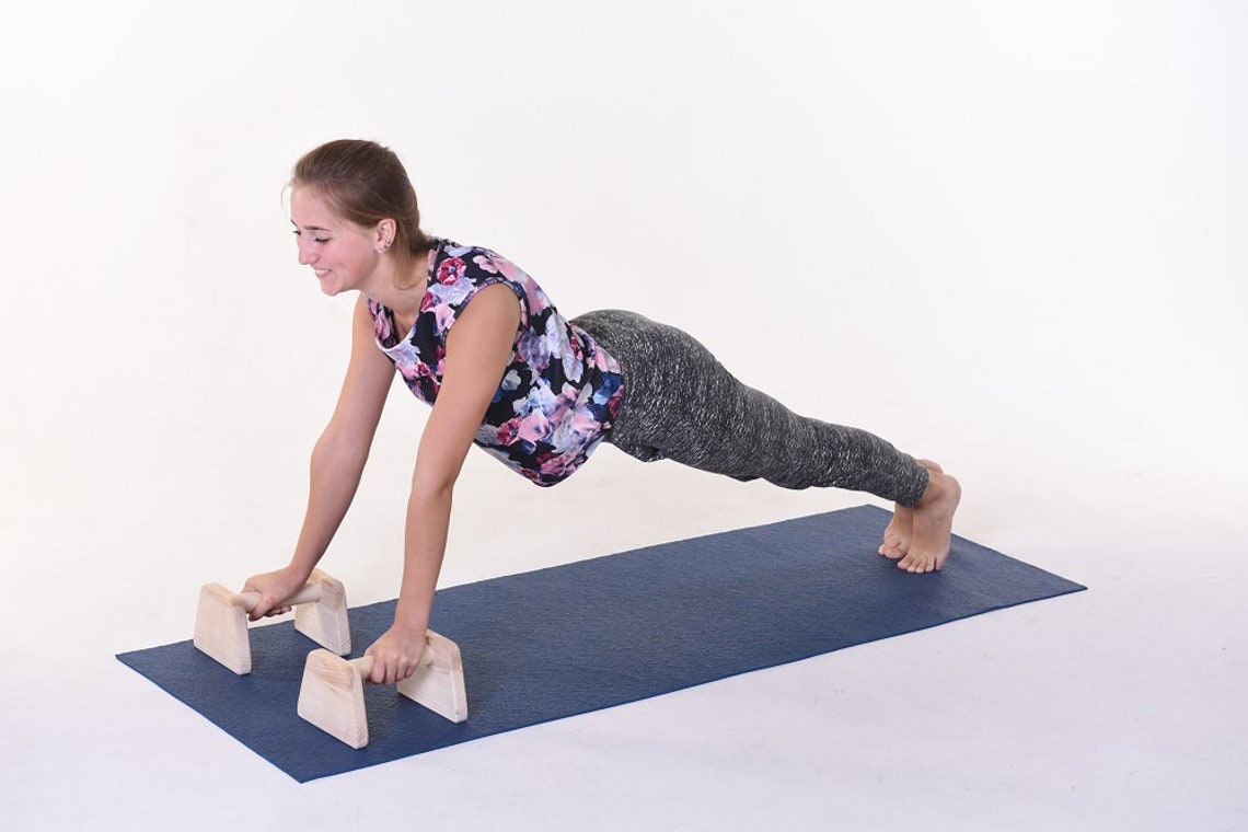 Eco Handstands Bar Gymnastics Press Wood Parallettes Push up Bars Yoga ...