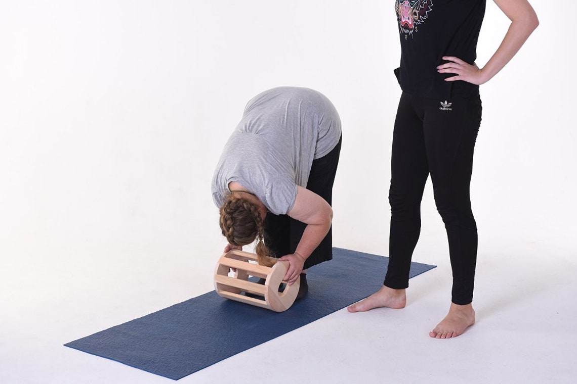 Eco Yoga Tool Wheel Natural Wood Circle Gym Fitness Spinal Traction ...