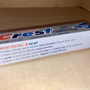 VTG 1990 Crest 2.7oz Fresh Mint Gel Tartar Control 30th Anniversary ...