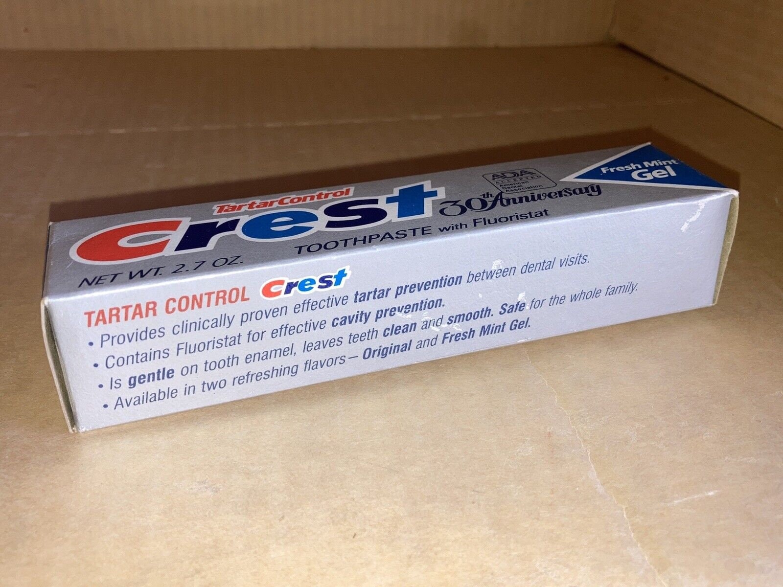VTG 1990 Crest 2.7oz Fresh Mint Gel Tartar Control 30th Anniversary ...