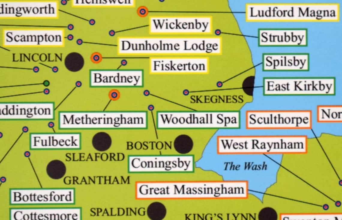 Wartime Airfields of Bomber Command - Full Colour Poster Map - the ...