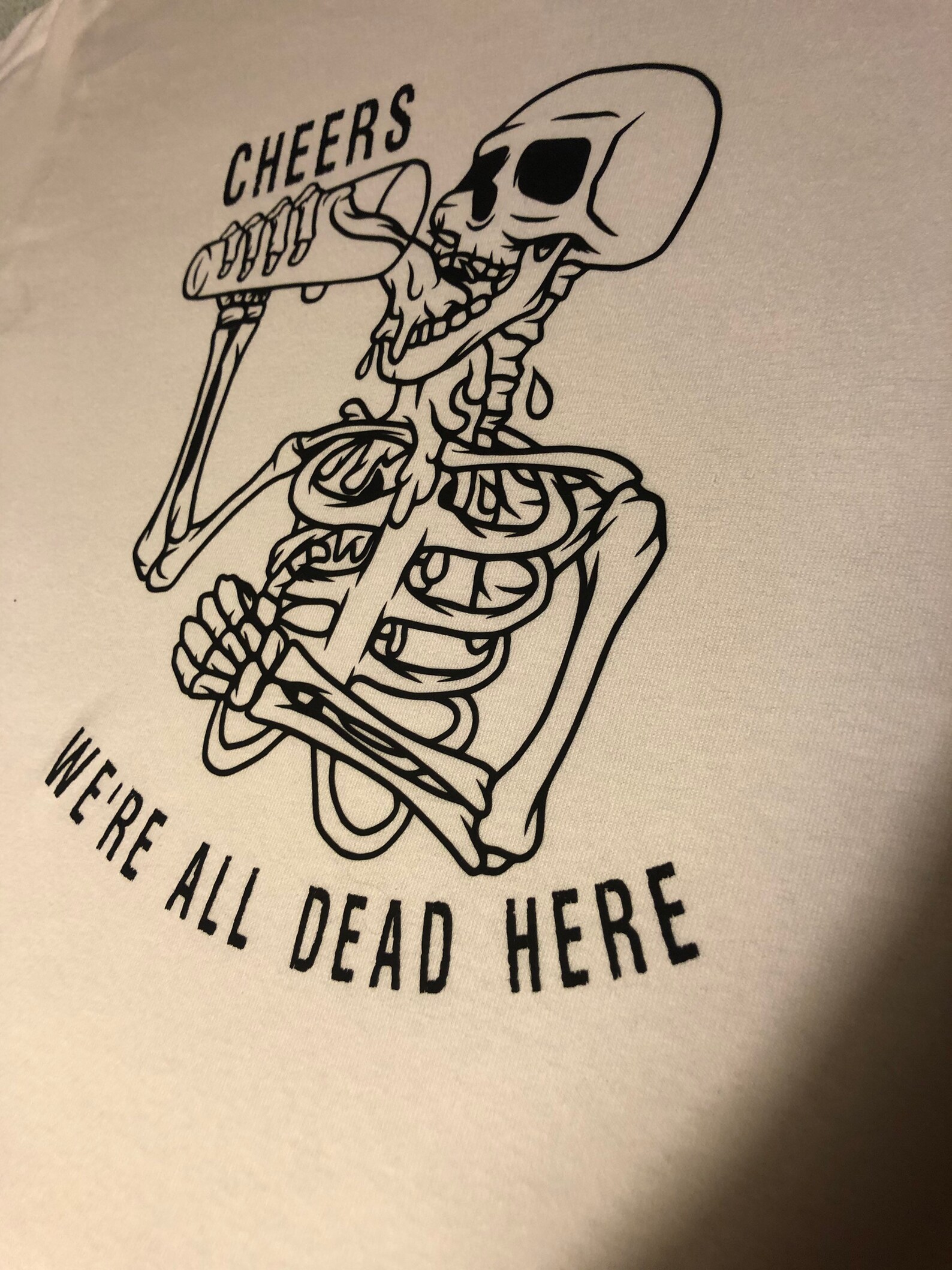 Were All Dead Here Skeleton Printed Slogan Skull Alternative - Etsy