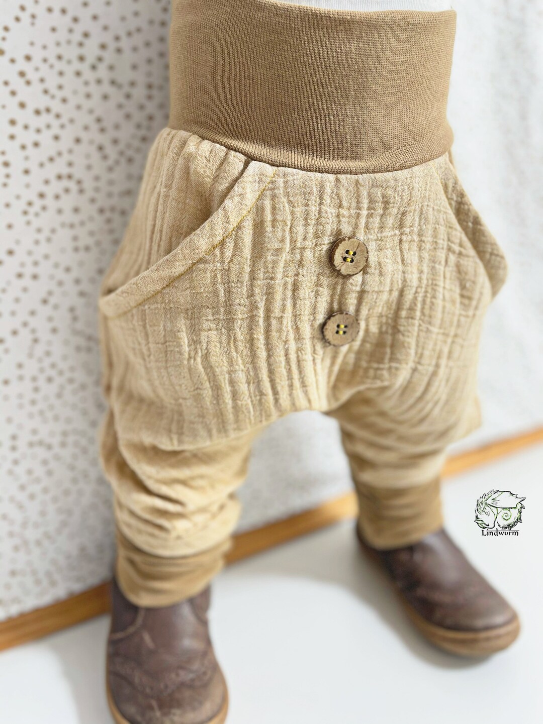 Muslin Pants Summer Pants Sand Uni Mottled With Pockets Growing Pants ...