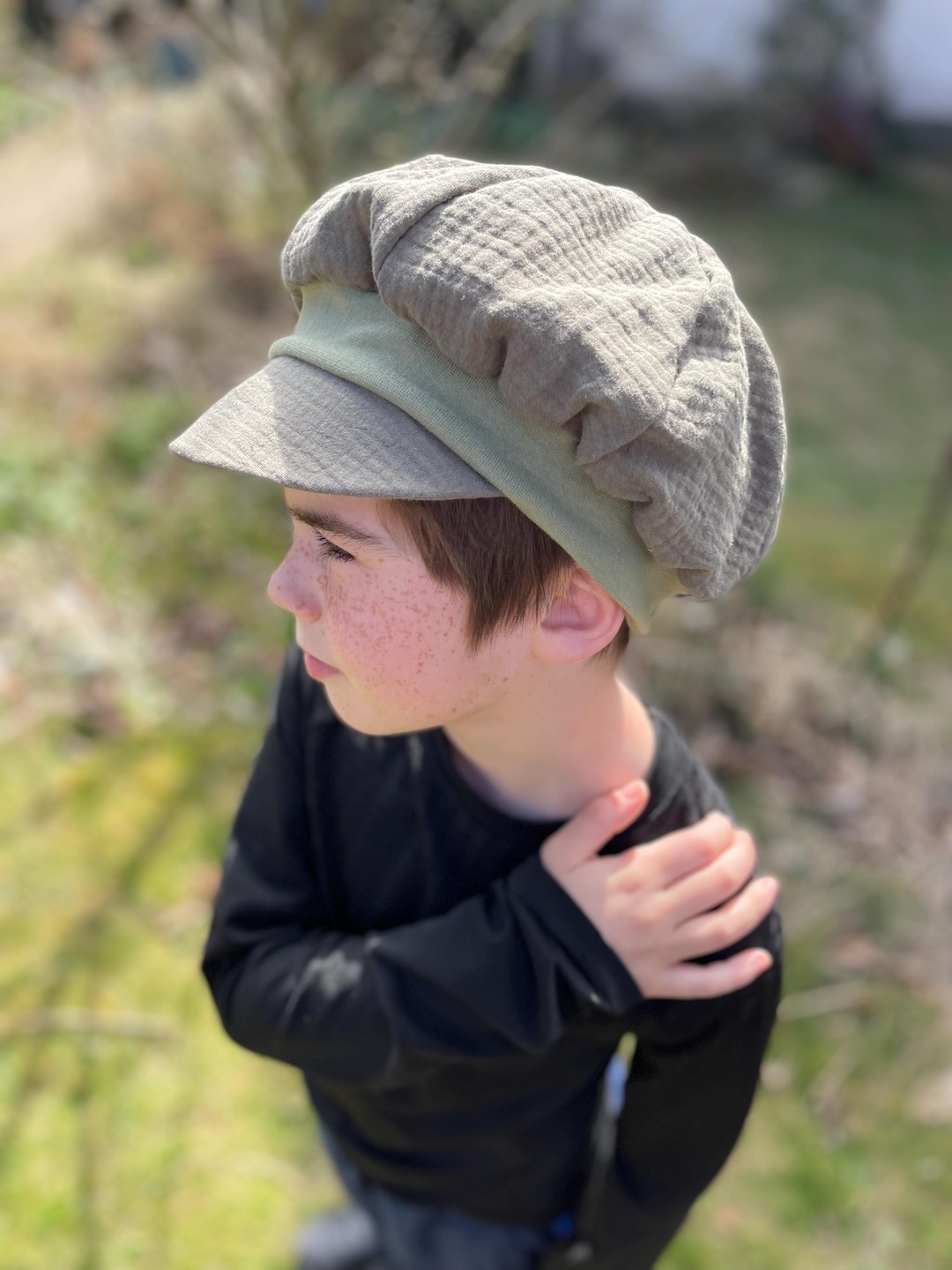 Michel Hat Balloon Cap Peaked Cap Muslin Sage Sun Protection - Etsy