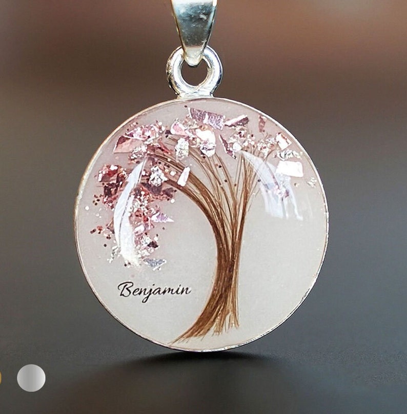 Hair Keepsake Jewelry tree of Life Disc Necklace, Pendant With Baby ...