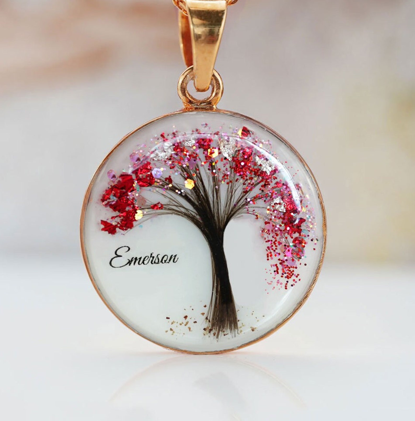 Hair Keepsake Jewelry tree of Life Disc Necklace, Pendant With Baby ...