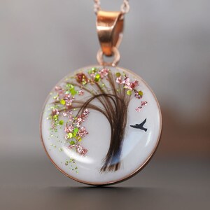 Hair Keepsake Jewelry tree of Life Disc Necklace, Pendant With Baby ...