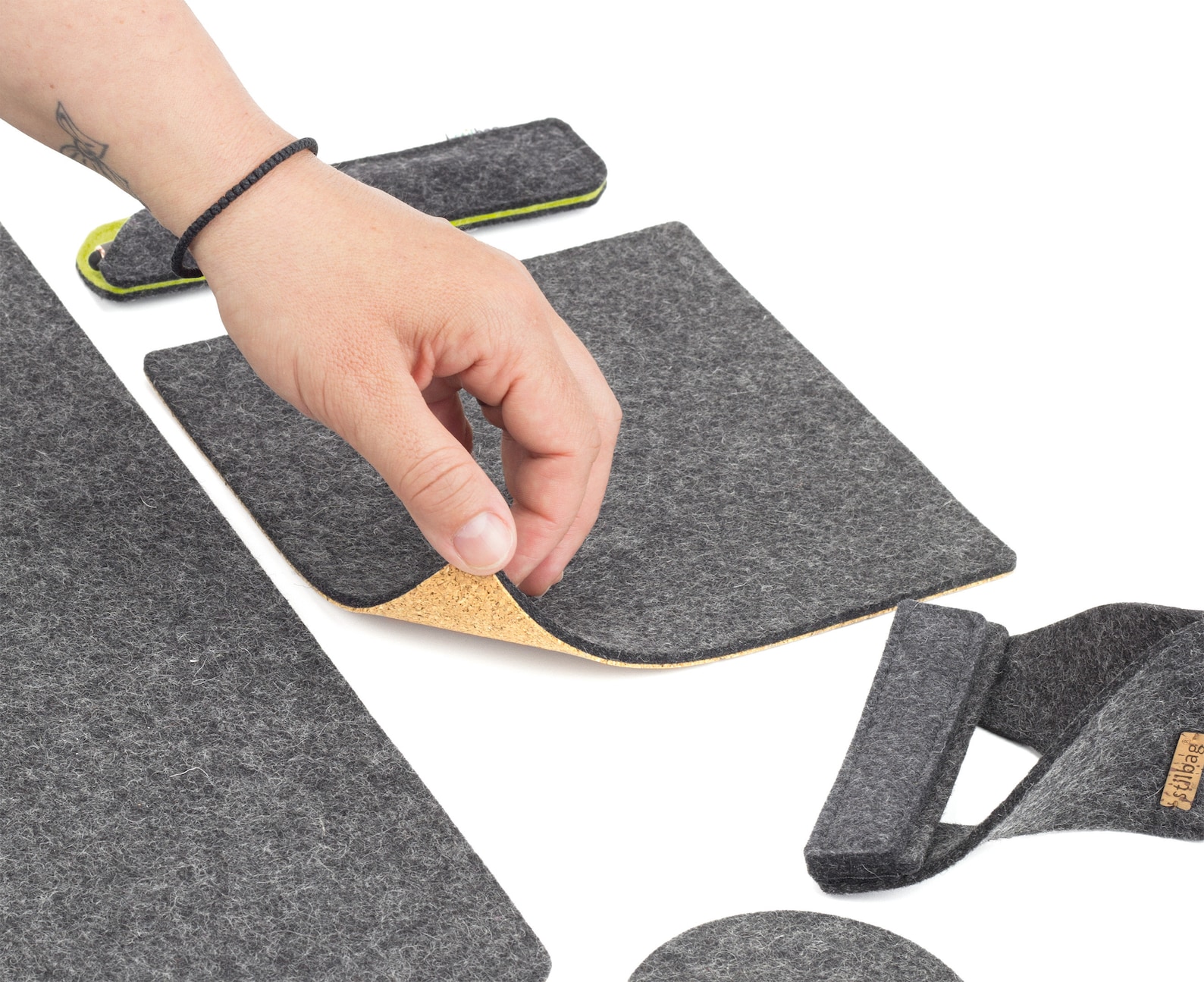 Wool Felt Mouse Pad, Wool Felt and Cork Desk Mat, Laptop Mat, Desk ...