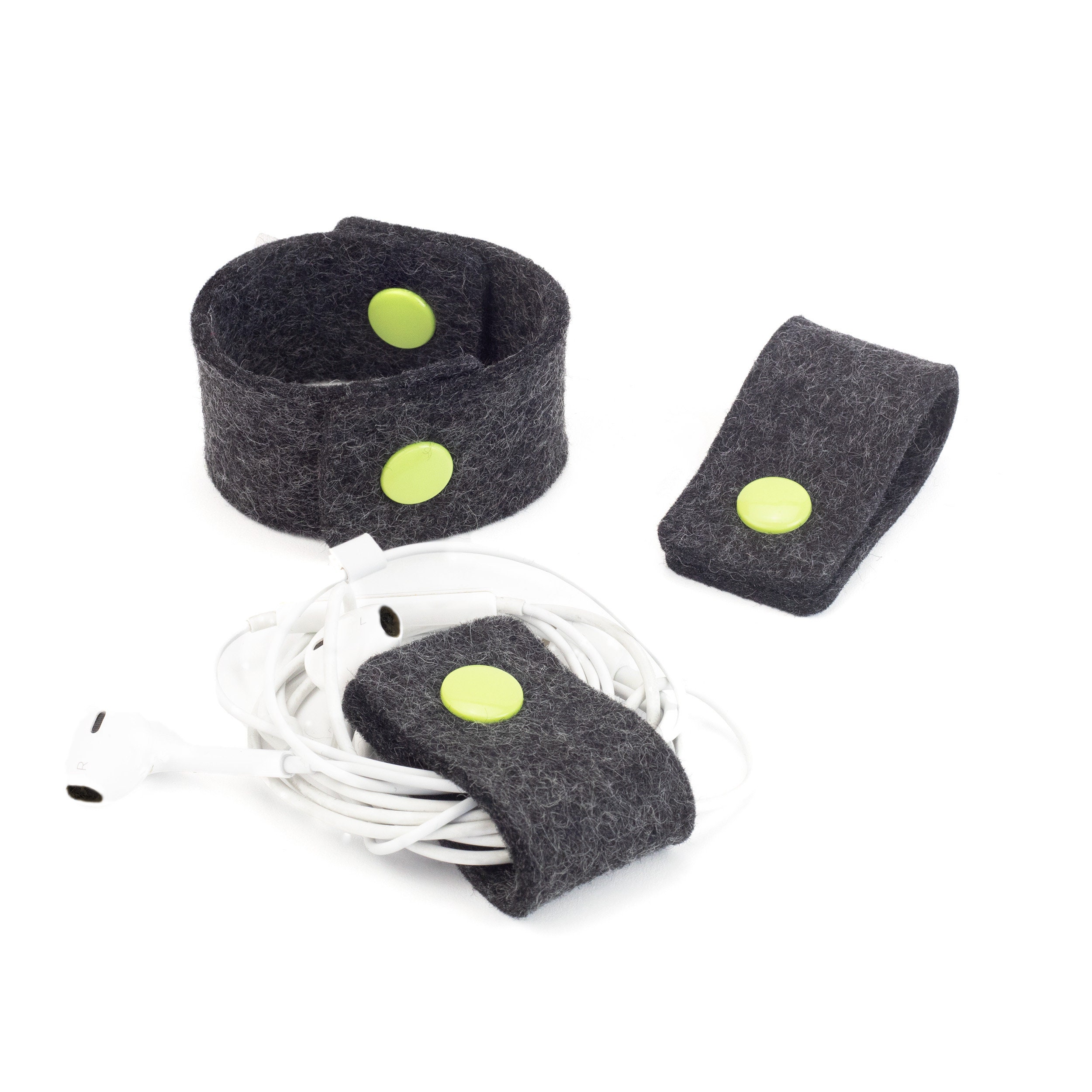 Wool Felt Cable Ties 4-piece Set – LEON Cable Organizer in Anthracite ...