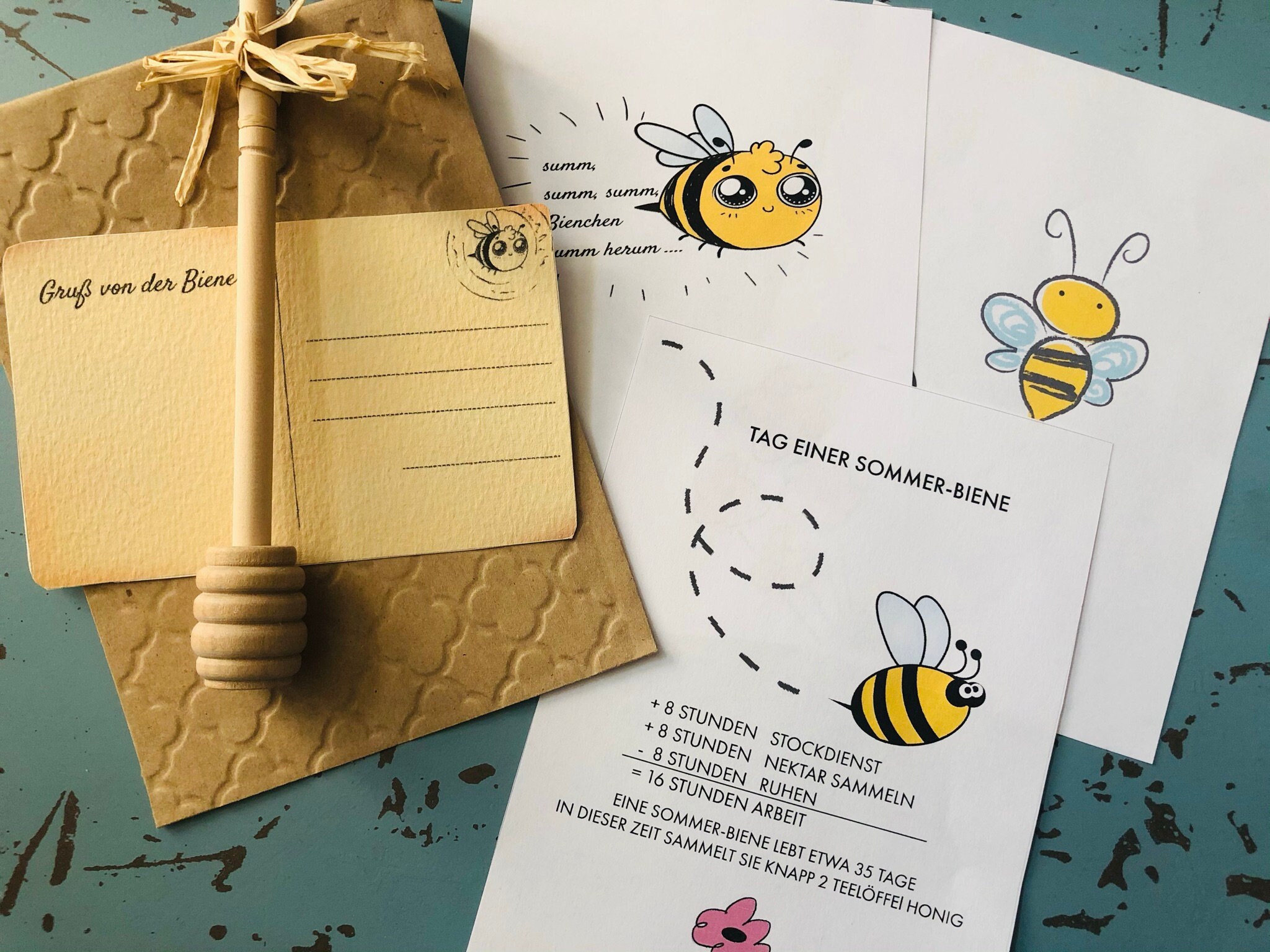 Biene Postkarte bee postcard Biene bee | Etsy