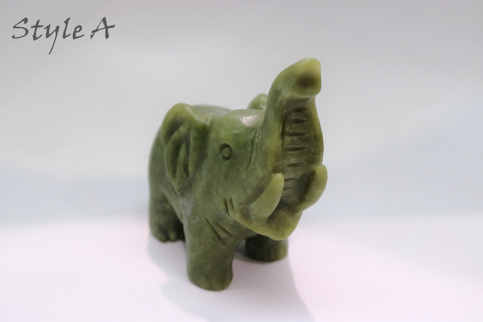 Hand Carved Natural Jade Elephant Figurine - Etsy
