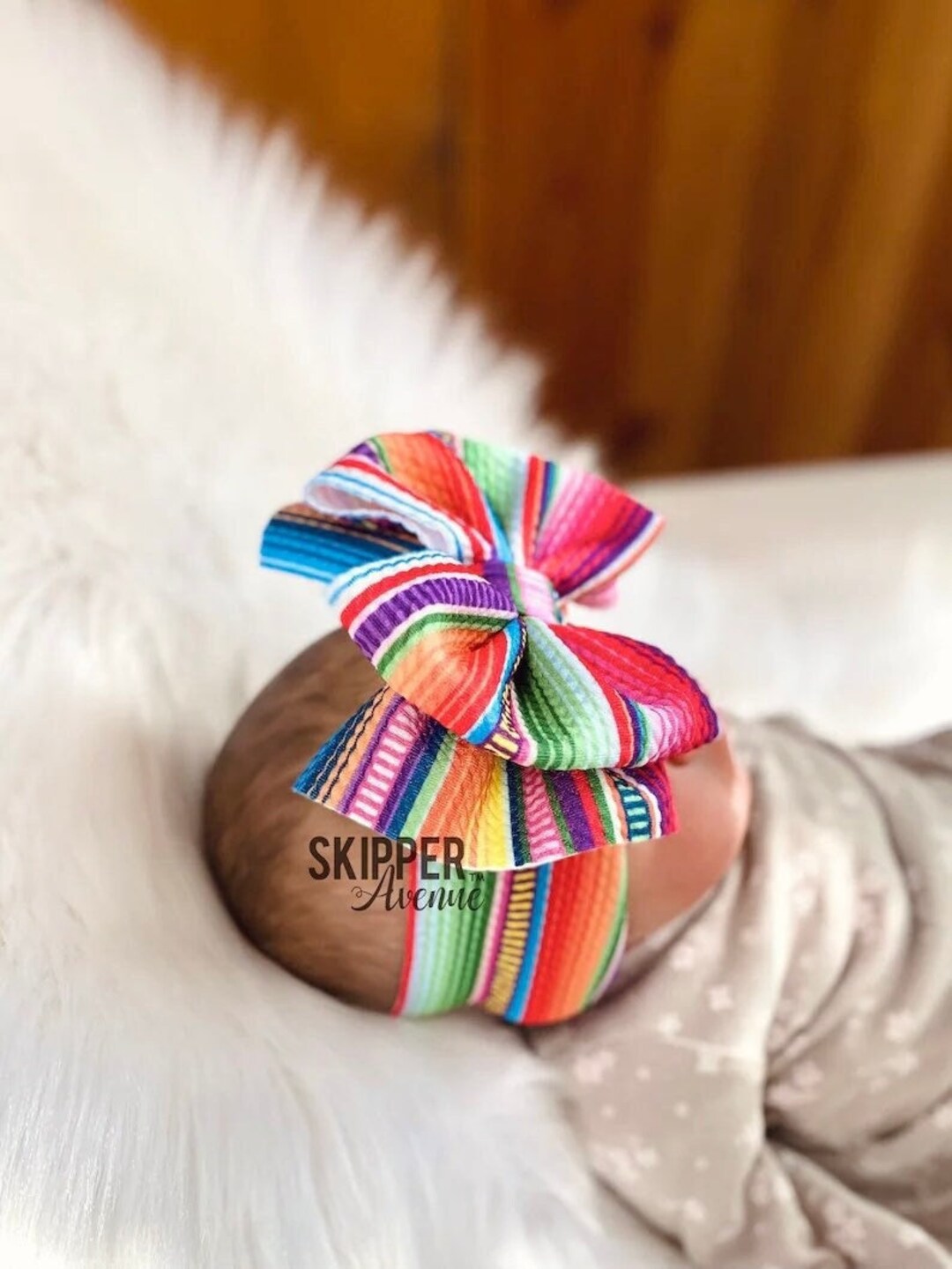 RAINBOW FIESTA Signature Stand-up Headwrap Permanently Sewn & Pull ...