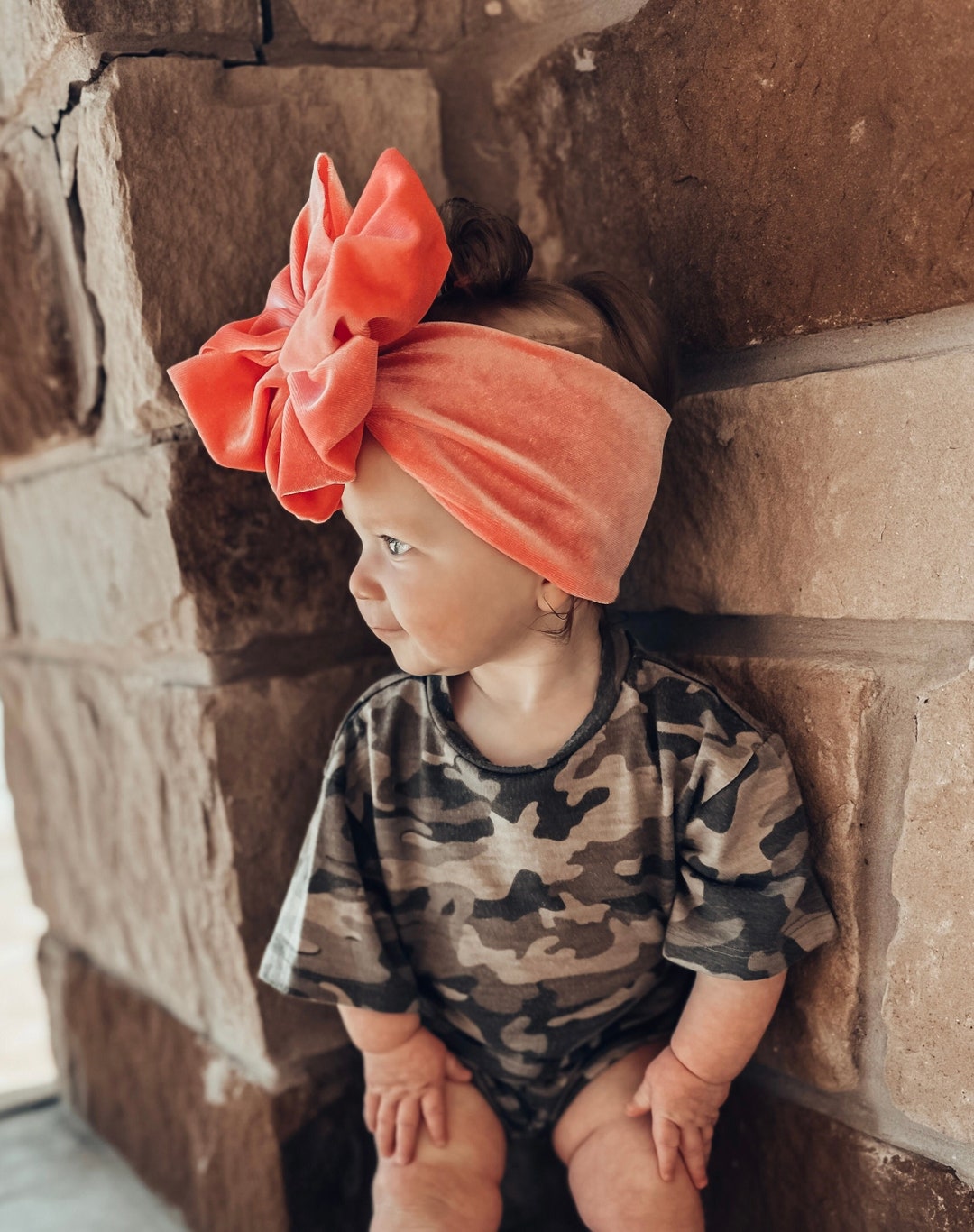 CORAL VELVET Deluxe Bow Pink Coral Stand-up Headwraps - Etsy