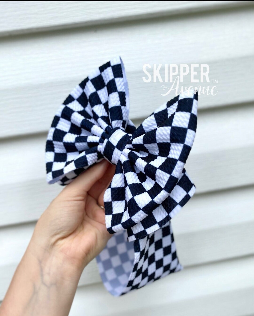 RACING CHECKERS Signature Stand-up Bows, Permanently Sewn / Pull-proof ...