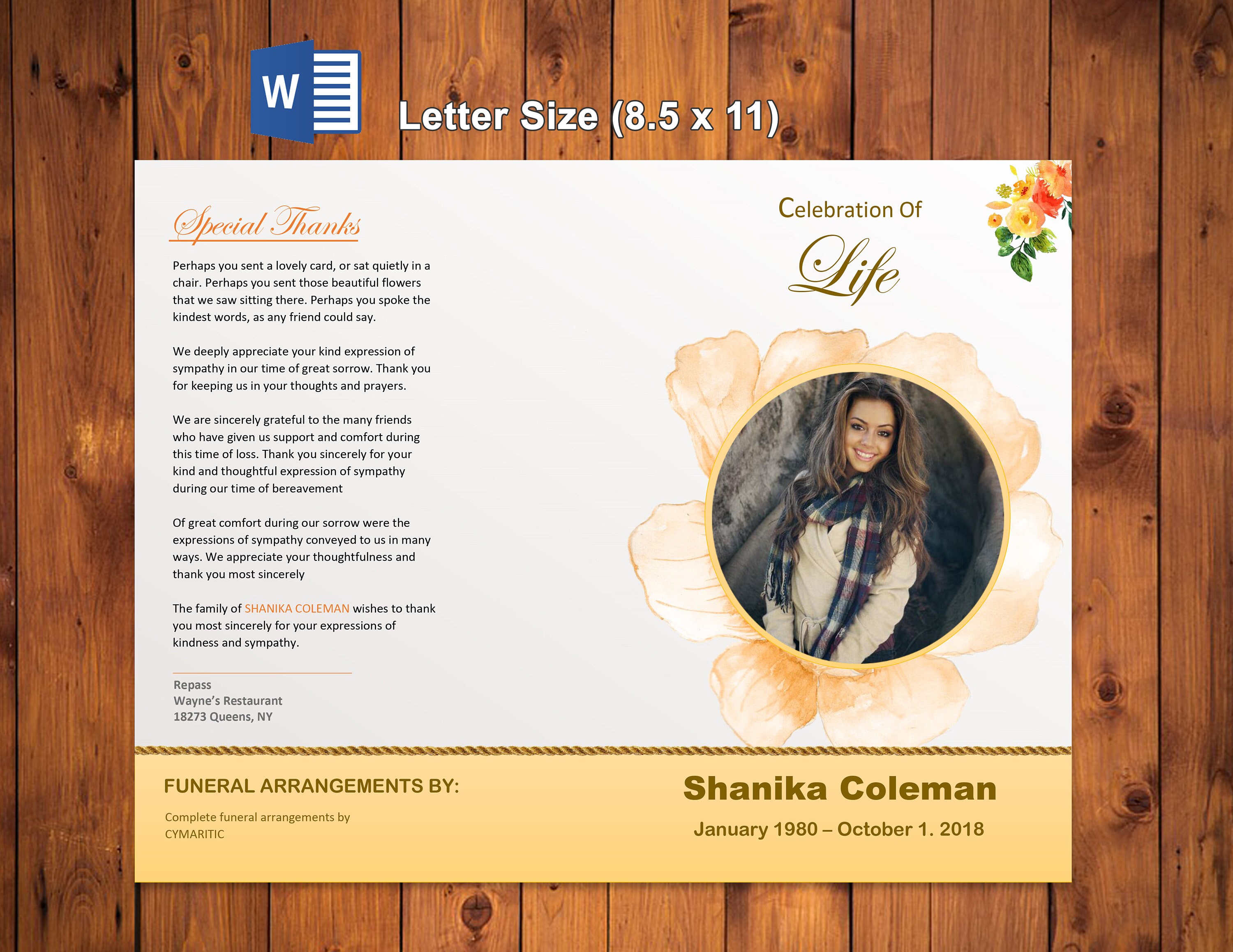 Funeral Program Template Microsoft Office Microsoft Publisher Funeral