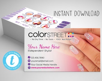 Color street business cards | Etsy