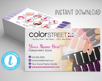 Color street business cards | Etsy