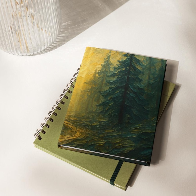 Foggy Forest Journal: Textured Art Hardcover Notebook - Nature Writing ...