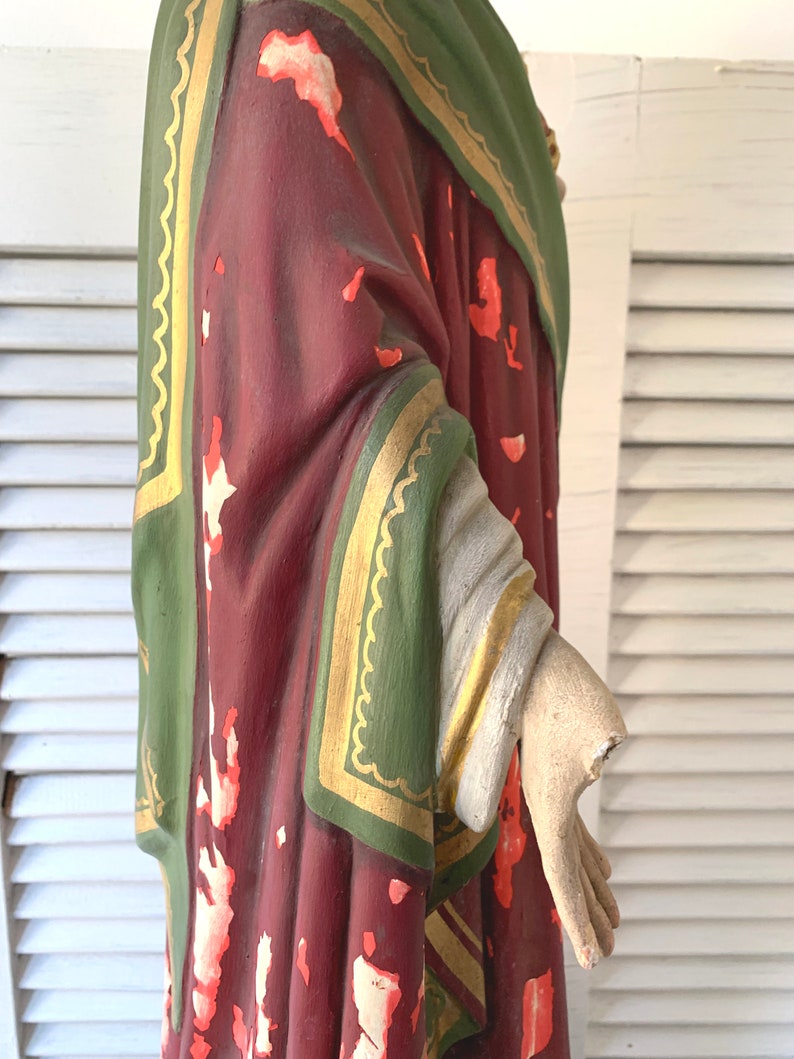 FRANCE Huge Jesus Christ Statue, 10 Kg!, Sacred Heart, Plaster ...