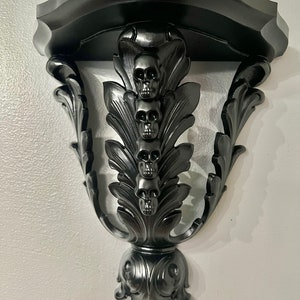 Victorian Gothic Dark Shelf, Vintage Homco Shelf, Black Floating Shelf ...